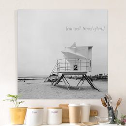 Bilderwelten Leinwandbild Strand Motiv Kunstdruck grau - Lyrische Landschaften - Reise - Landschaft XXL Wohnzimmer Schlafzimmer