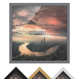 Bilderwelten Bild mit Rahmen - Quadrat Shanghai am Morgen