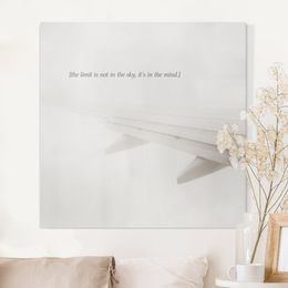Bilderwelten Leinwandbild Spr&uuml;che Motiv Kunstdruck weiss - Lyrische Landschaften - Himmel - Flugzeug & Hubschrauber XXL Wohnzimmer Schlafzimmer