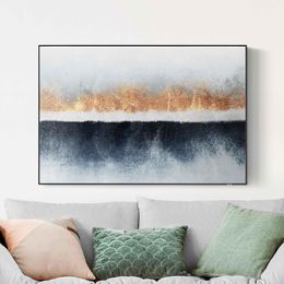 Akustik-Wechselbild Goldener Horizont Aquarell