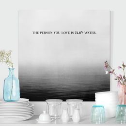 Bilderwelten Leinwandbild Strand Motiv Kunstdruck grau - Lyrische Landschaften - Liebe - Meerblick XXL Wohnzimmer Schlafzimmer