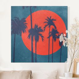 Bilderwelten Leinwandbild Palme Cote d ́Azur