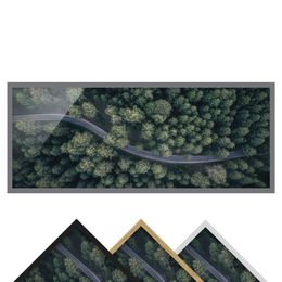 Bilderwelten Bild mit Rahmen - Panorama Luftbild - Waldstra&szlig;e von Oben