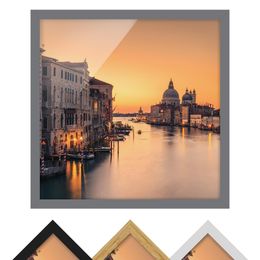 Bilderwelten Bild mit Rahmen - Quadrat Goldenes Venedig