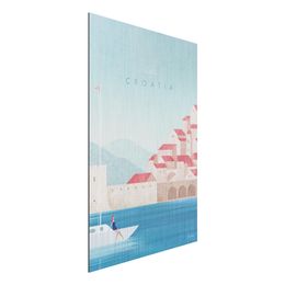 Bilderwelten Alu Dibond Outdoor Bild blau Illustration wetterfest - Reiseposter - Croatia - Deko Wohnzimmer Schlafzimmer