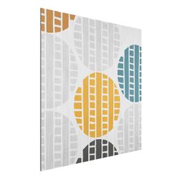 Alu Dibond Outdoor Bild - Reifenspuren auf Asphalt - originell grau Abstrakt wetterfest Deko Wohnzimmer Schlafzimmer