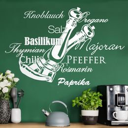 Wandtattoo K&uuml;chenspruch Kr&auml;uter & Gew&uuml;rze Wandsticker Wandaufkleber S-XXL in 35 Farben K&uuml;che K&uuml;chentattoo K&uuml;chenmotiv Gew&uuml;rzm&uuml;hle