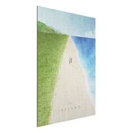 Bilderwelten Alu Dibond Outdoor Bild Stadt gr&uuml;n Illustration wetterfest - Reiseposter - Ireland - Irland Wohnzimmer Schlafzimmer