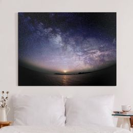 Bilderwelten Leinwandbild Sonne und Sternenhimmel am Meer