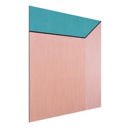 Alu Dibond Outdoor Bild - Pfirsichfarbende Tiefe - originell rosa Abstrakt wetterfest Deko Wohnzimmer Schlafzimmer