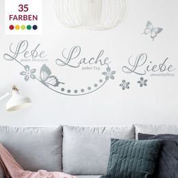 Bilderwelten Wandtattoo Spr&uuml;che modern selbstklebend Wandaufkleber - Lebe Lache Liebe - Spr&uuml;che Wohnzimmer Schlafzimmer