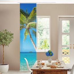 Bilderwelten Schiebegardine Strand Tropisch Klett oder Keder blau - Beach of Thailand - Landschaft Schiebevorhang Wohnzimmer Schlafzimmer