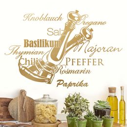 Wandtattoo K&uuml;chenspruch Kr&auml;uter & Gew&uuml;rze Wandsticker Wandaufkleber S-XXL in 35 Farben K&uuml;che K&uuml;chentattoo K&uuml;chenmotiv Gew&uuml;rzm&uuml;hle