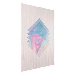 Bilderwelten Alu-Dibond Outdoor Bild Pinkes Wasser Marmor