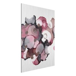 Bilderwelten Alu-Dibond Outdoor Bild Pink-Beige Tropfen mit Ros&eacute;gold