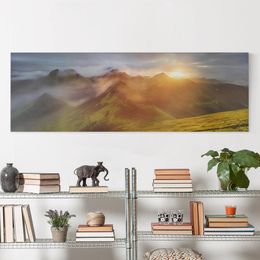 Bilderwelten Leinwandbild - Panorama Storkonufell im Sonnenaufgang