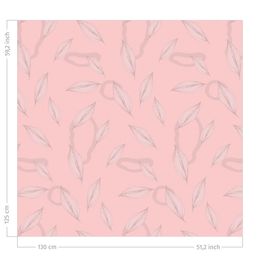 Vorhang Weide Bl&auml;tter Muster - Blasses Pink - blickdichte Gardine Muster Blumen Floral Wohnzimmer Schlafzimmer K&uuml;che Bad Badezimmer Rosa