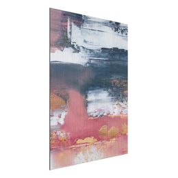 Bilderwelten Alu-Dibond Outdoor Bild Rosa Sturm mit Gold