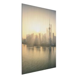 Bilderwelten Alu-Dibond Outdoor Bild Pudong bei Sonnenaufgang