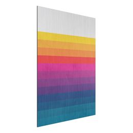 Bilderwelten Alu-Dibond Outdoor Bild Retro Regenbogen Streifen