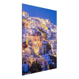 Bilderwelten Alu-Dibond Outdoor Bild Santorini at night