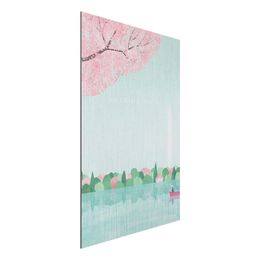 Bilderwelten Alu Dibond Outdoor Bild originell pastell Illustration wetterfest - Reiseposter - Washington DC - Amerika Wohnzimmer Schlafzimmer