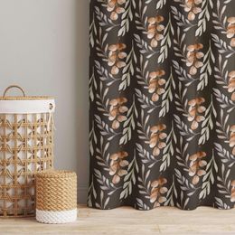 Bilderwelten Vorhang Zweige in herbstlicher Stimmung - blickdichte Gardine Botanik Tropical Illustration Muster Wohnzimmer Schlafzimmer Küche Bad Badezimmer Beige