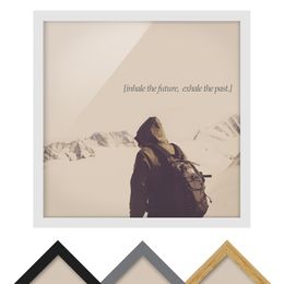 Bilderwelten Bild mit Rahmen Natur beige Motiv inkl. Rahmung - Lyrische Landschaften - Atmen - Berg Wohnzimmer Schlafzimmer