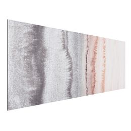 Alu Dibond Outdoor Bild - Spiel der Farben Meeresrauschen im Nebel - grau Illustration Aquarell Deko Wohnzimmer Schlafzimmer