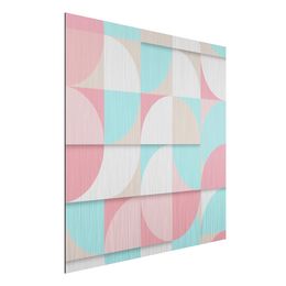 Alu Dibond Outdoor Bild - Skandinavische Geometrie - originell pastell Abstrakt wetterfest Geometrisch Wohnzimmer Schlafzimmer