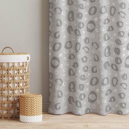 Bilderwelten Vorhang Pinsel Kreis Muster - Grau - blickdichte Gardine Muster Blumen Floral Wohnzimmer Schlafzimmer Küche Bad Badezimmer Grau