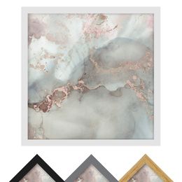 Bilderwelten Bild mit Rahmen Farbexperimente Marmor Pastell und Gold