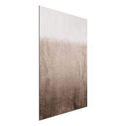 Alu Dibond Outdoor Bild - Spiel der Farben Verblassendes Sepia - braun Illustration Aquarell Deko Wohnzimmer Schlafzimmer