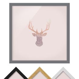Bilderwelten Bild mit Rahmen Glitzernder Hirsch