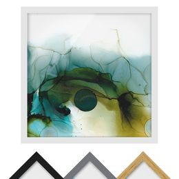 Bilderwelten Bild mit Rahmen Goldener Waldspaziergang