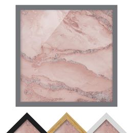 Bilderwelten Bild mit Rahmen Farbexperimente Marmor Rose und Glitzer
