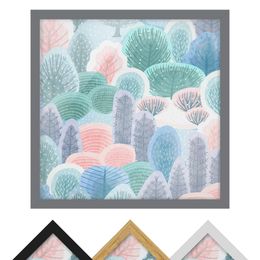Bilderwelten Bild mit Rahmen Gl&uuml;cklicher Wald in Pastell