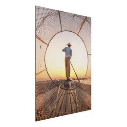 Bilderwelten Alu-Dibond Outdoor Bild Intha Fischer am Morgen