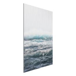 Bilderwelten Alu Dibond Outdoor Bild Strand blau Motiv wetterfest - Gro&szlig;e Welle Hawaii - Meerblick Wohnzimmer Schlafzimmer