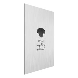 Alu Dibond Outdoor Bild - Haustier Zitat Sorry My Dog Said No - Tiere schwarz weiss modern wetterfest Hund Jugendzimmer