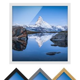 Bilderwelten Bild mit Rahmen Stellisee vor dem Matterhorn