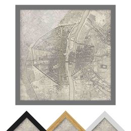 Bilderwelten Bild mit Rahmen Vintage Karte Paris