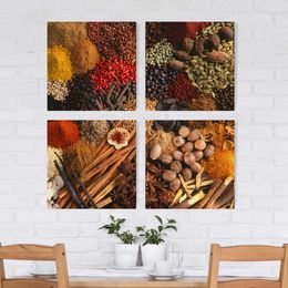 Bilderwelten Leinwandbild Kulinarisch Orientalisch Kunstdruck orange - Exotische Gew&uuml;rze - Wandbild XXL K&uuml;che