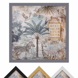 Bilderwelten Bild mit Rahmen Vintage Collage Landkarte Afrika