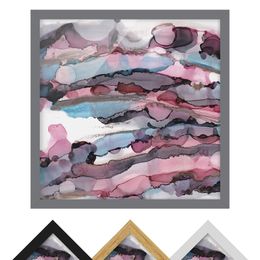 Bilderwelten Bild mit Rahmen Wellenreiten in Violett mit Ros&eacute;gold