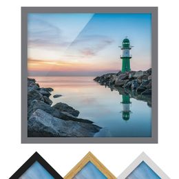Bilderwelten Bild mit Rahmen Sunset at the Lighthouse