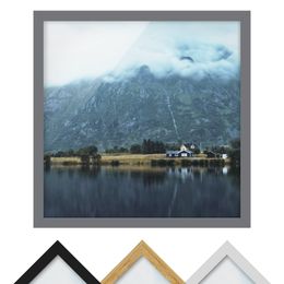 Bilderwelten Bild mit Rahmen Spiegelung auf den Lofoten