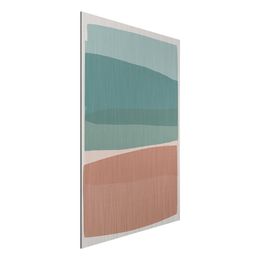 Bilderwelten Alu Dibond Outdoor Bild originell t&uuml;rkis modern wetterfest - Modernes T&uuml;rkis und Pink - Deko Wohnzimmer Schlafzimmer