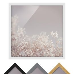 Bilderwelten Bild mit Rahmen Blumen beige Landhaus inkl. Rahmung - Sanfter Bl&uuml;tentraum - Deko Wohnzimmer Schlafzimmer