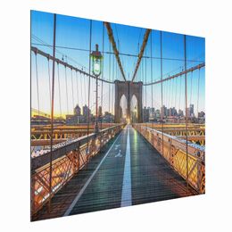 Bilderwelten Alu-Dibond Outdoor Bild Morgenblick von der Brooklyn Bridge